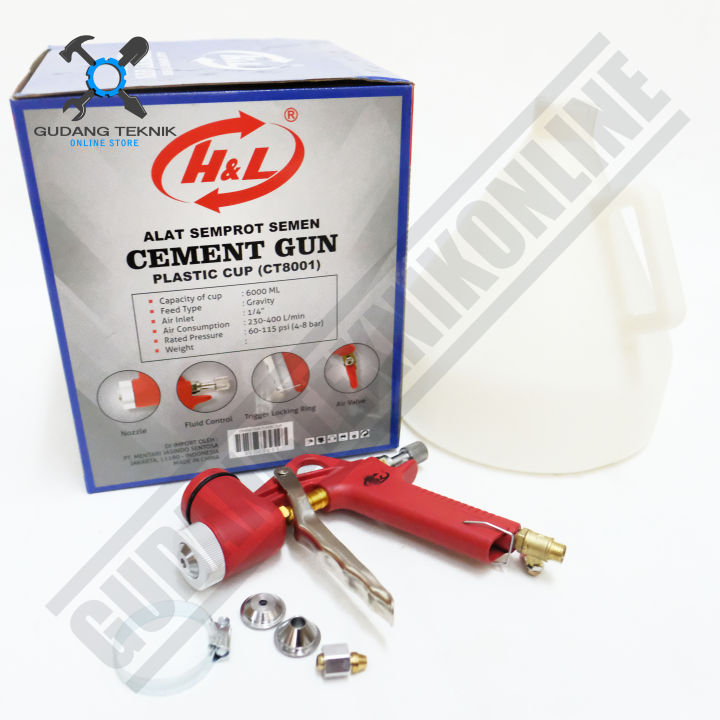 HnL TEXTURE CEMENT GUN CT8001- Spray gun Tabung plastik Hopper gun ...