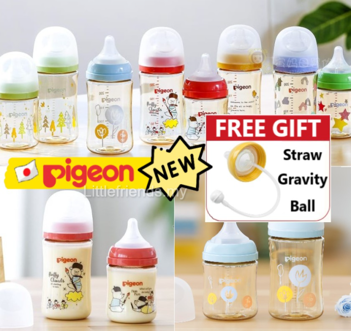 Pigeon PPSU Wide Neck Nursing Bottle 3rd Generation New Design 160ML/240ML Botol Susu Pigeon ...