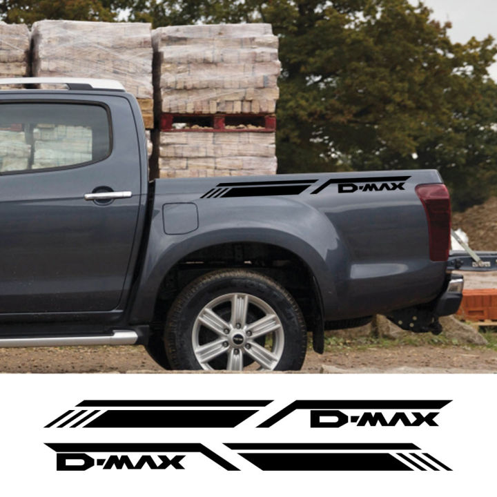2ชิ้นรถกระบะด้านหลัง Decals ด้านข้างสำหรับ Isuzu Dmax D-Max D MAX สติก ...