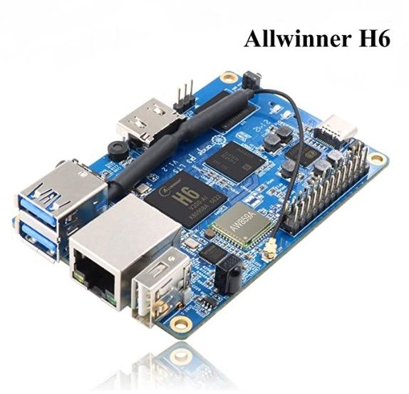 Pi 3 LTS Allwinner H6 2GB LPDDR3 8GB EMMC Flash Quad-Core 64 Bit Single ...