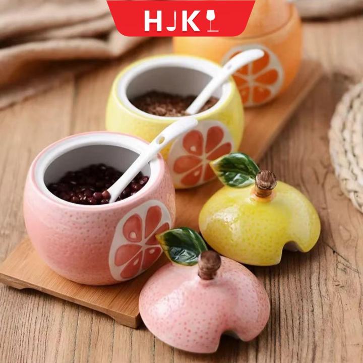 HJKL แบบญี่ปุ่น โถเครื่องเทศเซรามิก ตกแต่ง การ์ตูน ภาชนะใส่เครื่องเทศ ...