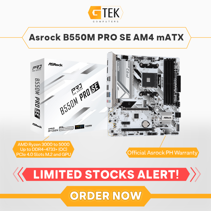 Asrock B550M PRO SE B550 AM4 AMD Ryzen mATX Motherboard | Lazada PH