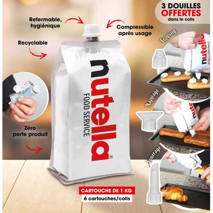 พร้อมส่ง Nutella Instant Piping Bag (1Kg) นูเทลล่าแบบถุงรีฟิล ขนาดถุงละ ...