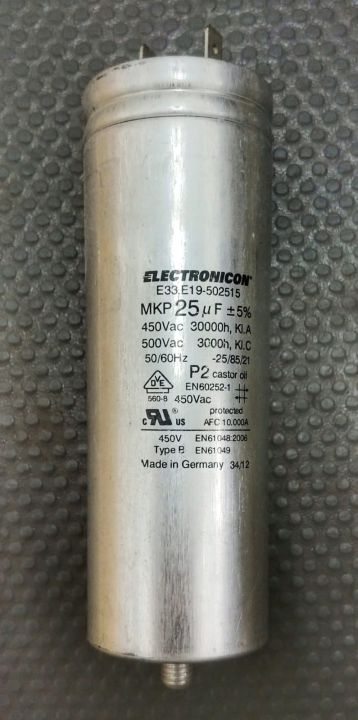 Electronicon 25uF 450V capacitor E33.E19-502515 | Lazada Singapore