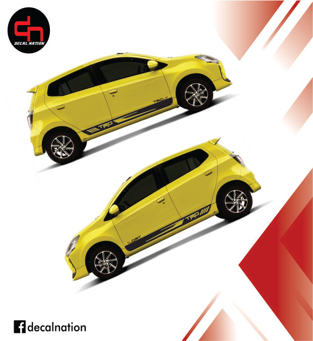 Toyota Wigo Linear Decal design matte Black Cut Out Vinyl Sticker ...