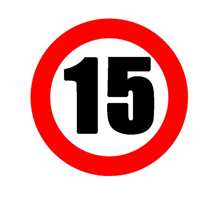 Speed Limit Sign 15 Km/h Car Sticker Sticker Pvc Waterproof Decals ...