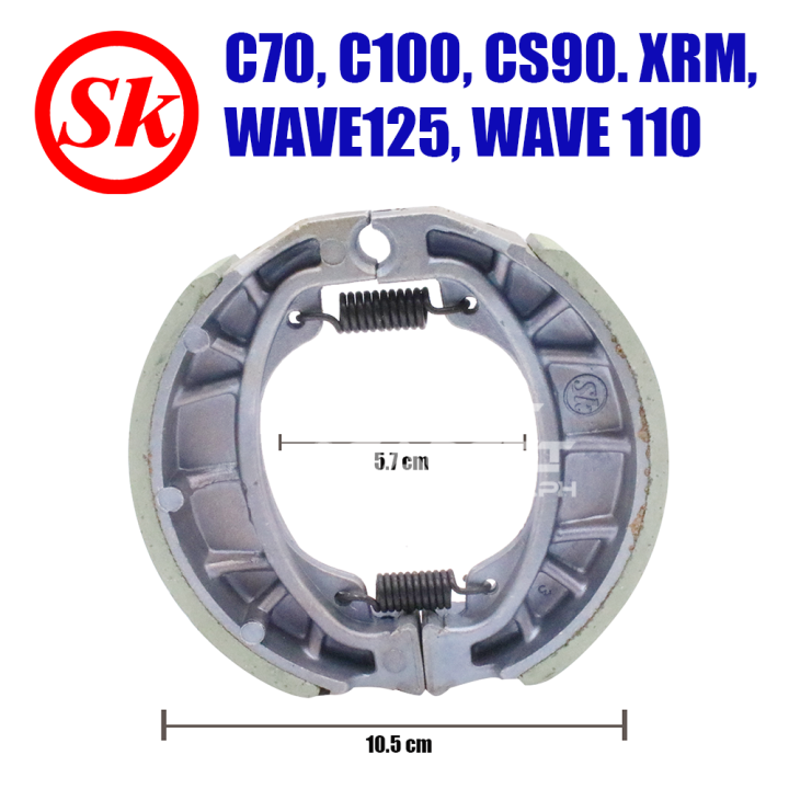 SK Brake Shoe Rubberized Without Canal For XRM110 C100 | Lazada PH