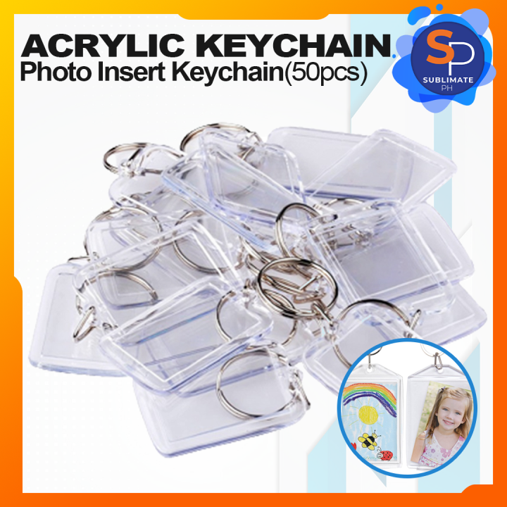 Personalized Acrylic Photo Insert Keychain 50pcs/Pack Frame | DIY ...