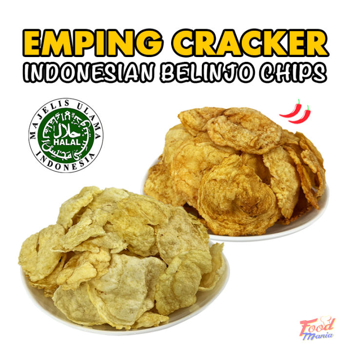 Emping Crackers - Halal Spicy Belinjo Melinjo Belinjau Chips Keropok ...