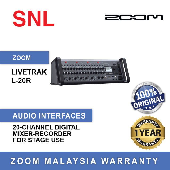 Zoom LiveTrak L-20R 20-Channel Digital Mixer-Recorder for Stage Use ...