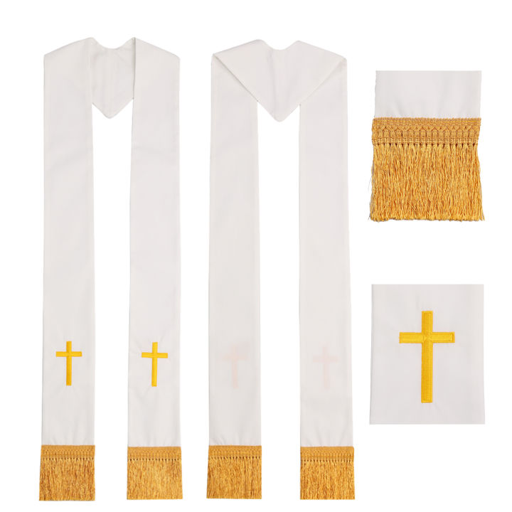 Church Clergy Pastor Stole Cross Embroidered Stole With Tassle | Lazada PH