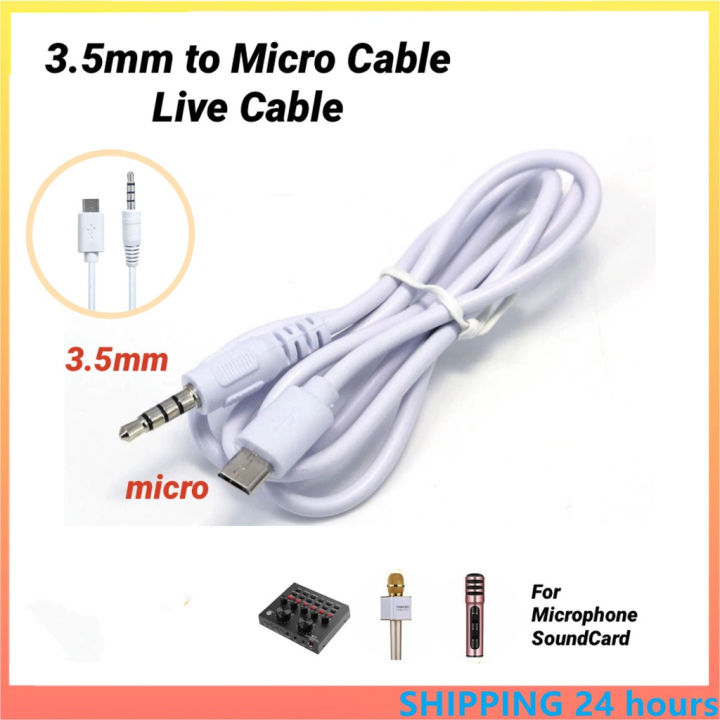 V8 Sound Card Audio Cable 3.5mm Stereo Plug Jack To Micro USB Adapter ...