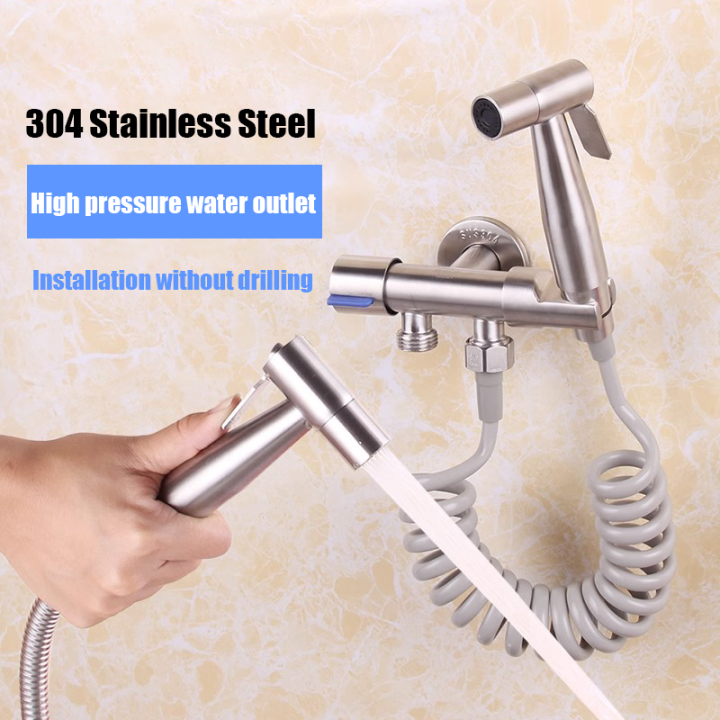 Stainless Steel 304 Bidet Set Heavy Duty Bidet Spray Set For Bathroom ...