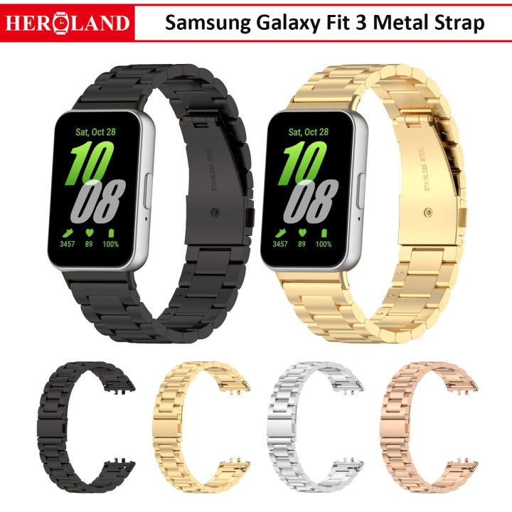 สำหรับ Samsung Galaxy Fit 3 (SM-R390) สายนาฬิกาโลหะสายรัดข้อมือเทป ...