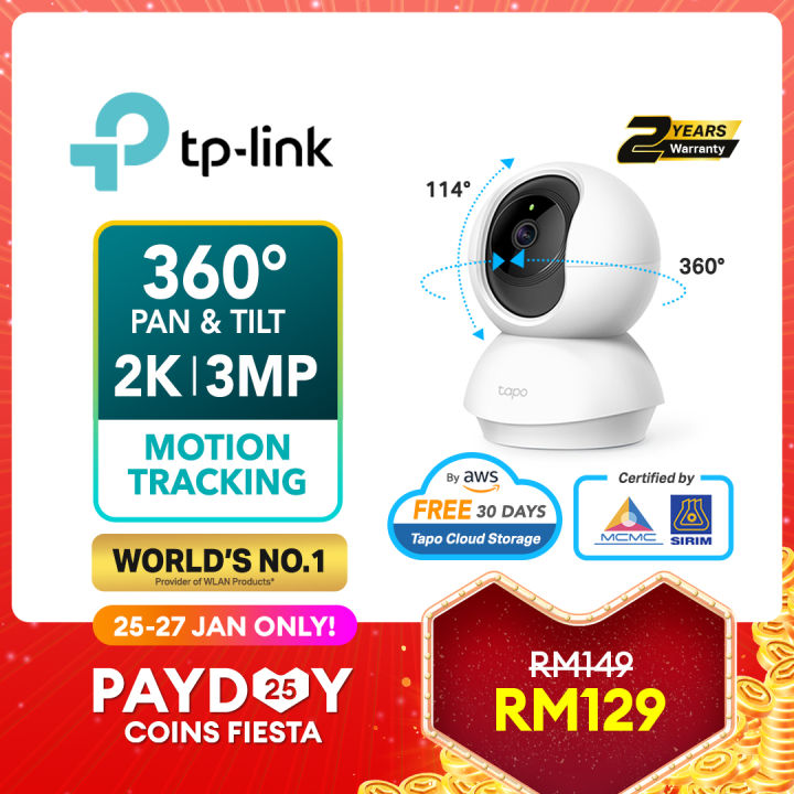 TP-Link 360 Degree 3MP/2K CCTV Tapo C210 WiFi Camera Wireless IP Camera Pan & Tilt/Amazon CLOUD ...