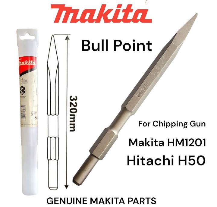 Original Makita Hexagonal Bull Point 21mm for ChippingGun HM1201 ...