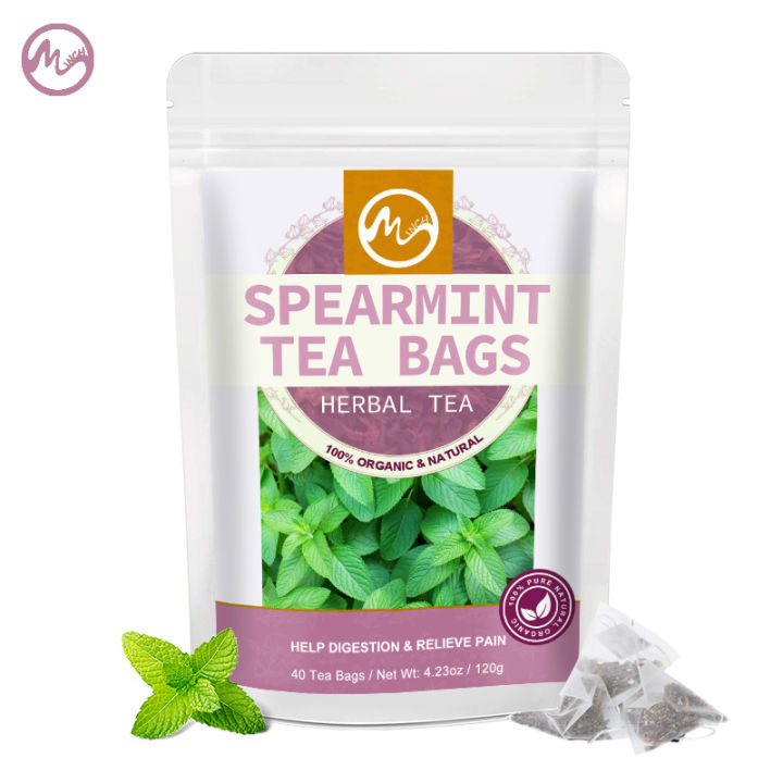 Organic Spearmint Tea Small Teabags Support Digestion & Immune Promote ...