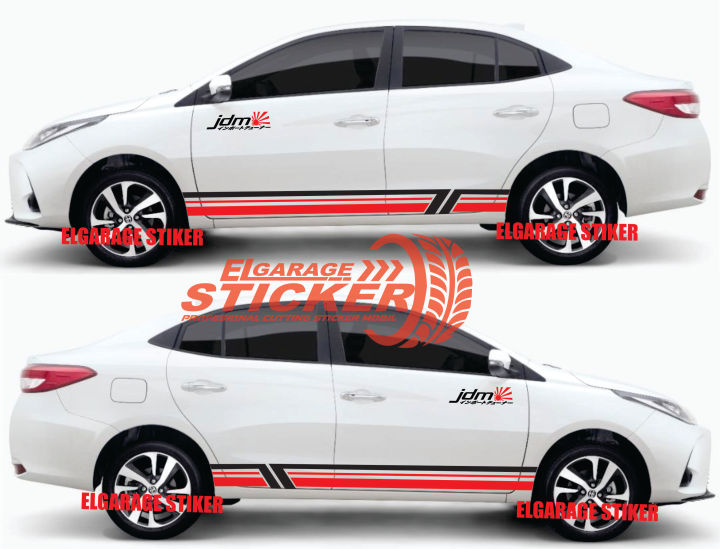 Stiker mobil toyota vios stiker list body vios cutting stiker striping ...