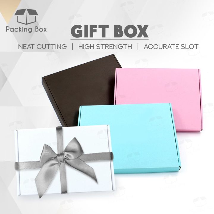 Ready Stock!! Plain Colour Gift Box Craft Paper Box Pizza Box Carton ...