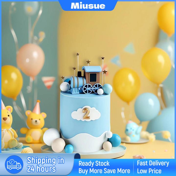 Miusue 18 Pieces Train Cake Topper Versatile Portable Train Theme Party ...