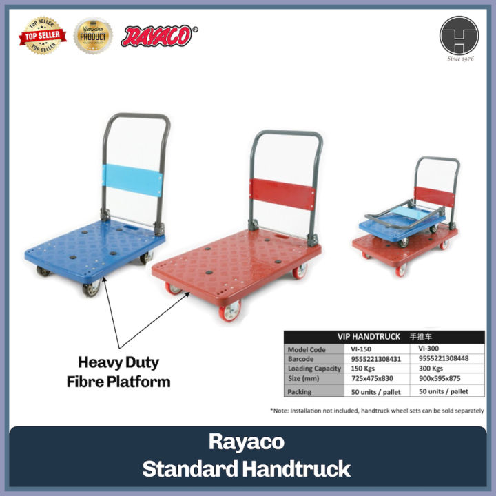 [TeoHin] Rayaco Heavy Duty Hand Truck, 150kg, 300kg, Fiber Platform ...