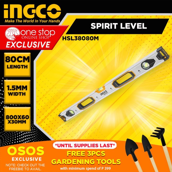 Ingco Spirit Level w/ Powerful Magnets 80 cm HSL38080M *OSOS* | Lazada PH