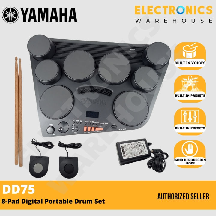 Yamaha DD-75 All-in-one Compact Digital Drums ,8-Pad Upgraded Hybrid ...
