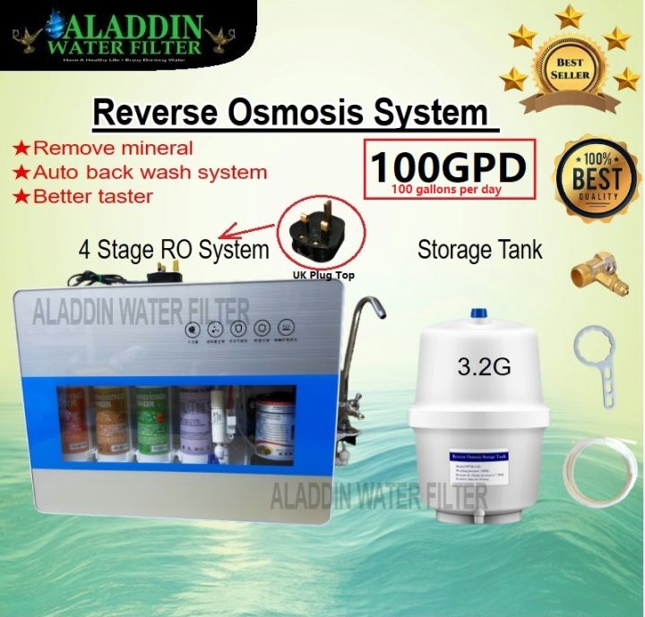 4 Stage RO Water Filtration System (100 GPD Reverse Osmosis System) For ...