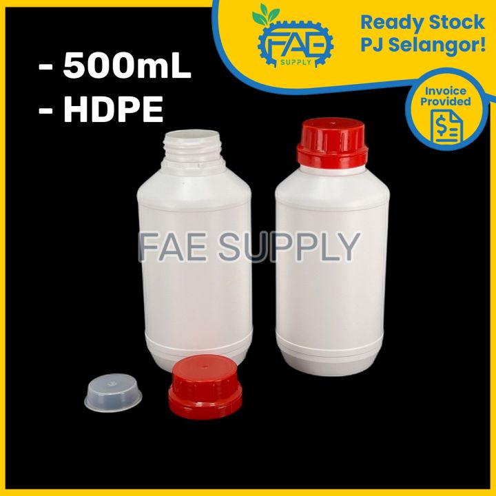 Botol Plastik 500mL round Jerry Can Bottle HDPE lock cap with insert ...