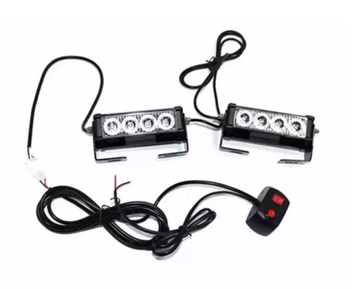 2pcs 4LED lights white-white /red and blue blinker and steady 12v 2x4 4 ...