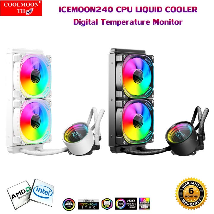 ICEMOON240 3D Temperature Monitor ARGB CPU Liquid Cooler intel AMD ชุด ...