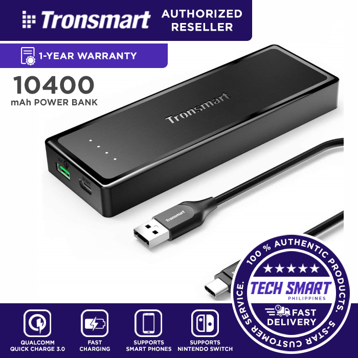 Tronsmart 10000 Presto 10400mAh USB C Power Bank (Type C) Quick Charge ...