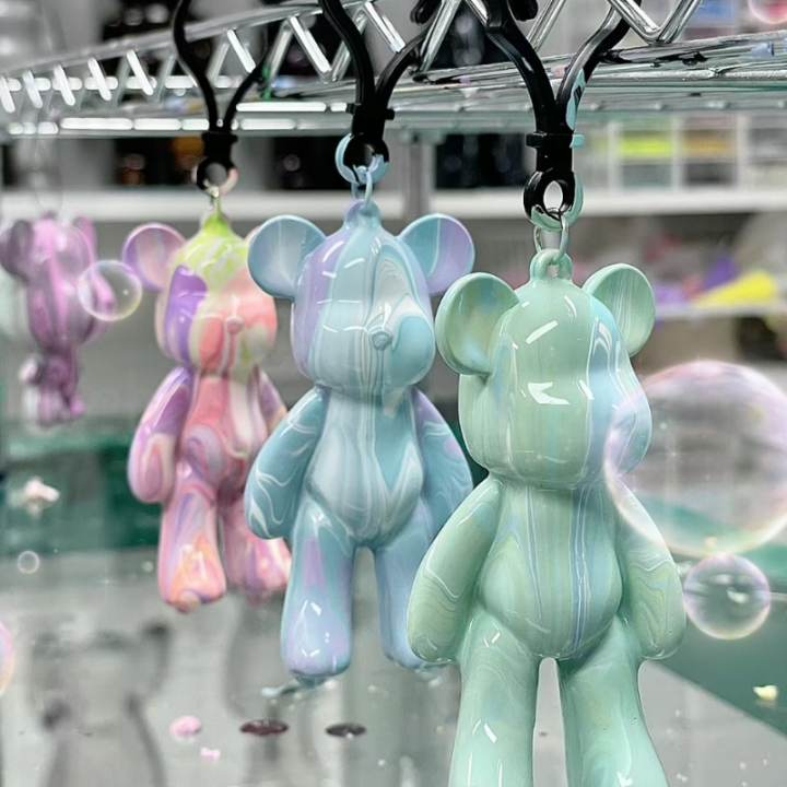 PINK Fluid Bear DIY Keychain Violent Bear Children's Day Handmade ...