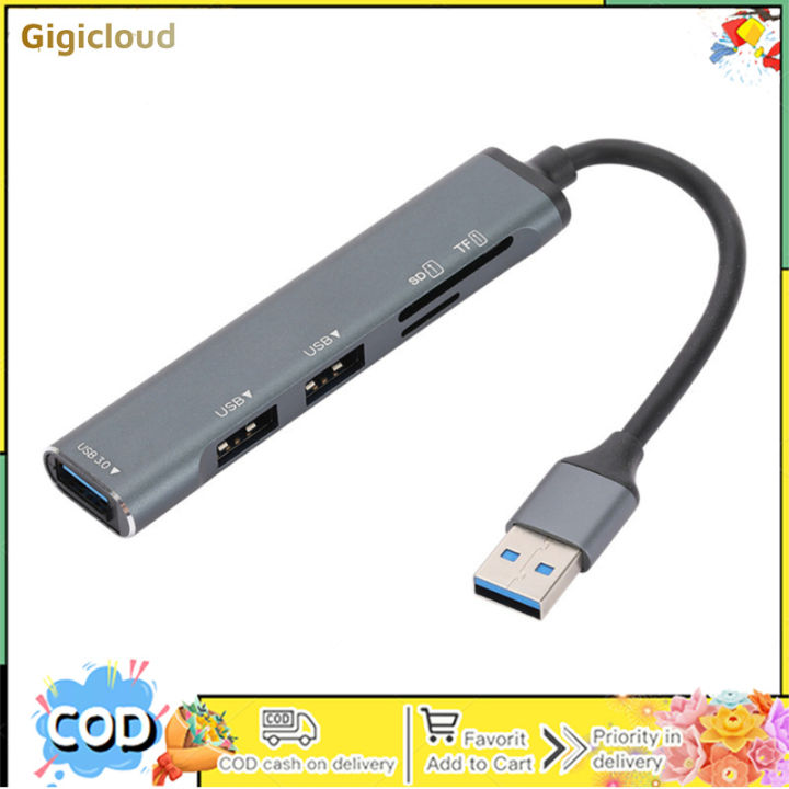 Aluminium Alloy USB Hub Card Reader USB Extension Multiport Adapter ...