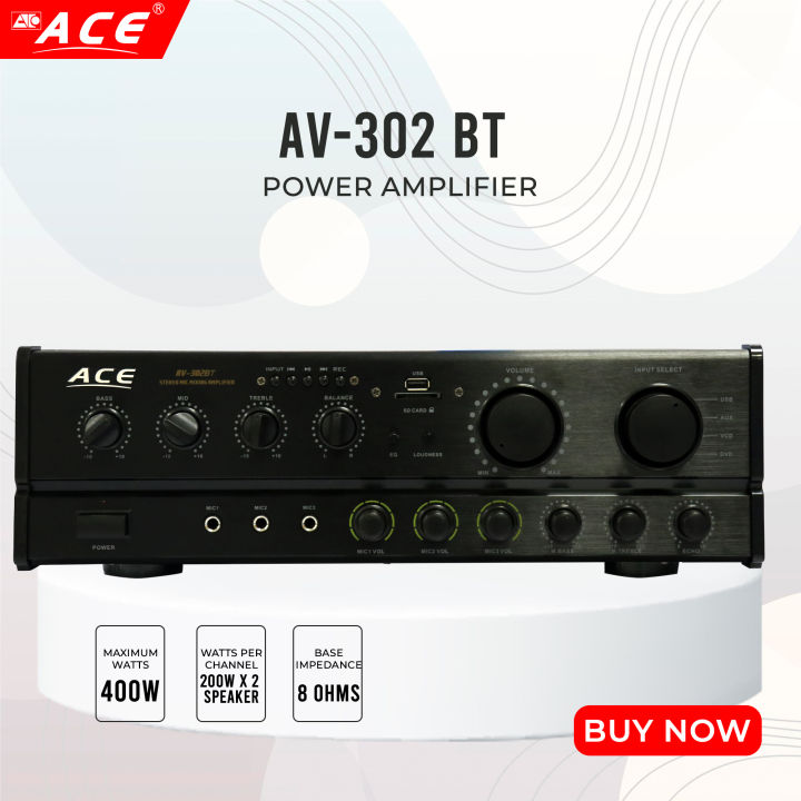 ACE AV-302BT POWER AMPLIFIER | Lazada PH