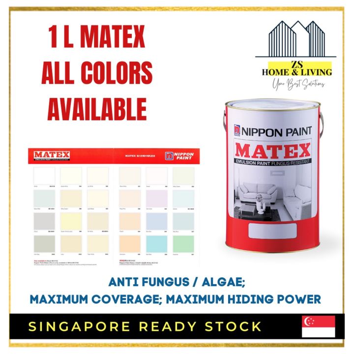1L Nippon Matex Paint Emulsion Paint For Ceiling and Wall Anti Fungus ...