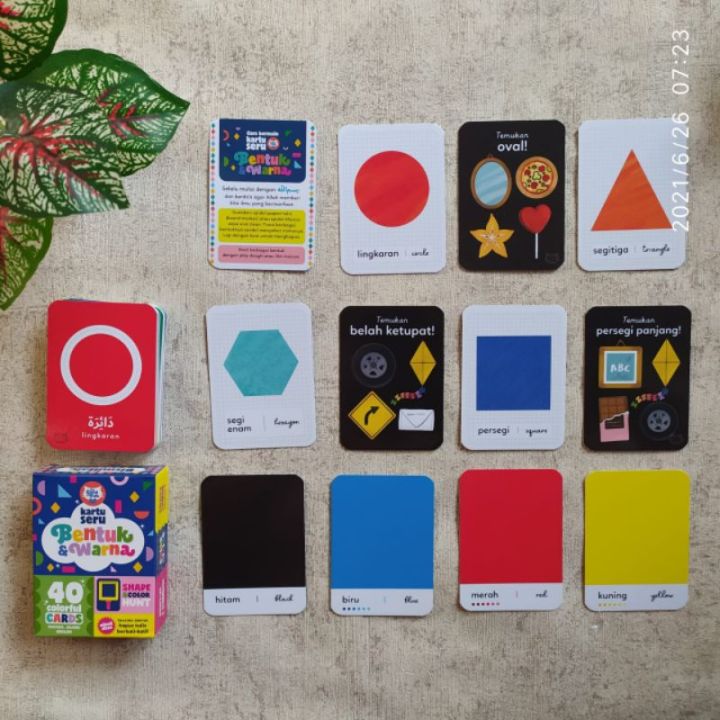 Flash Card Kartu Seru Bentuk dan Warna | Lazada Indonesia