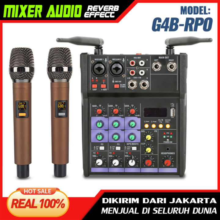 Mixer Audio Profesional G4B-PRO Termasuk mikrofon nirkabel UHF ...
