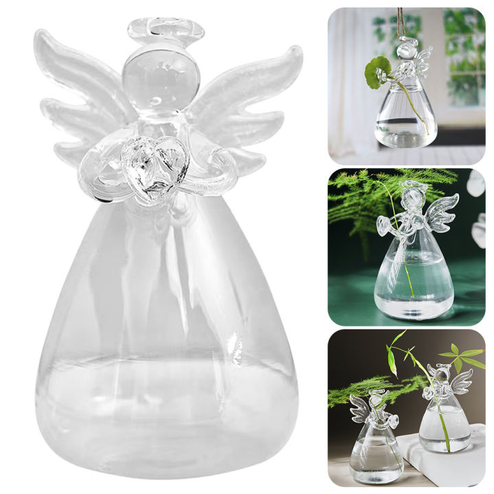 LO【Ready Stock】 High Borosilicate Glass Vase Angel Creative Flower ...