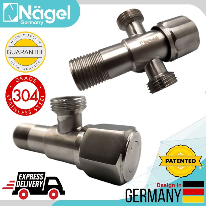 NAGEL High Quality 304 Stainless Angle Valve 1/2" (1 Way | 2 Way | 3 ...