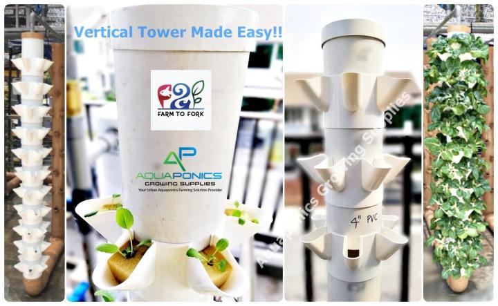 AGS HexaPot F2F Farm2Fork Crown Tower DIY Vertical Tower Aquaponics ...