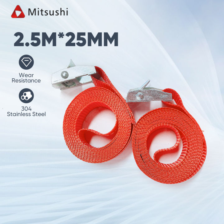 Mitsushi 2.5/3/5m Cargo Rope Cargo Strap Metal Buckle Ratchet Tie-Down ...