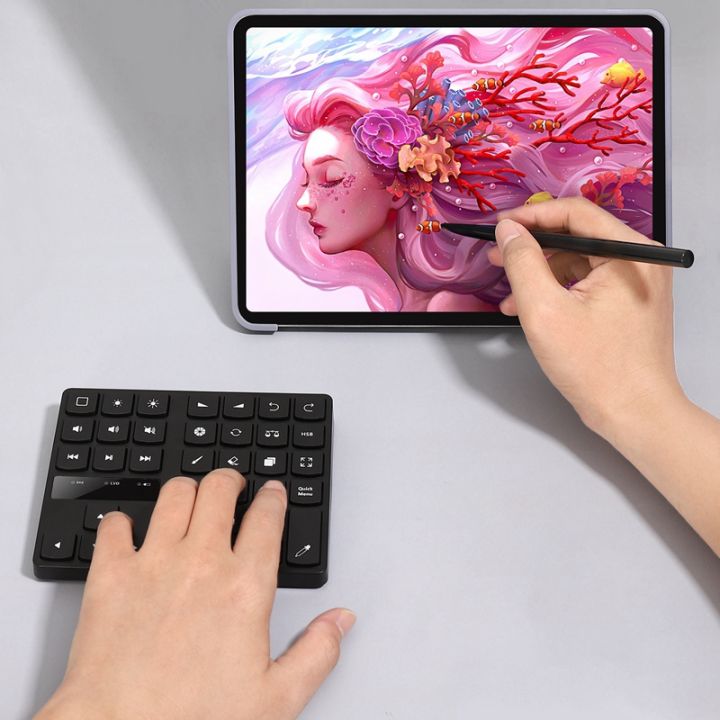 Bluetooth Drawing Keypad 35 Keys Rechargeable Wireless Keyboard For Procreate And Drawing