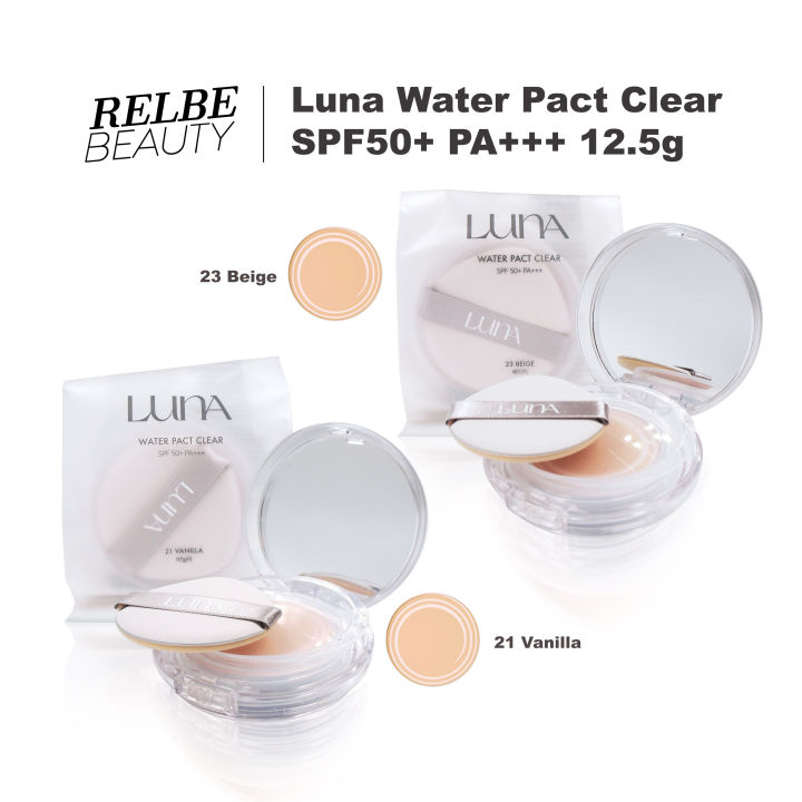 LUNA Water Pact Clear SPF50+ PA+++ 12.5g (Vanilla, Beige) | Lazada ...
