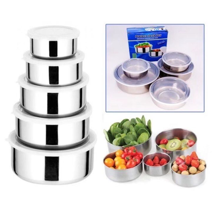 Protect Fresh Box 5 Pieces High Quality Stainless Steel Ware Set ...