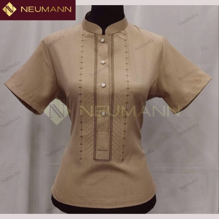 NEUMANN LADIES OFFICE BARONG (Barret) Mocha & Beige | Lazada PH