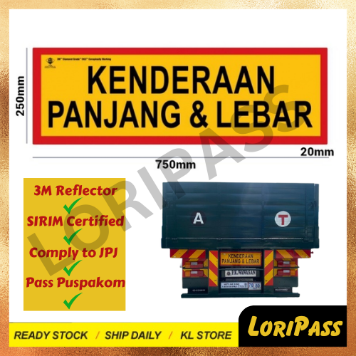 3M Diamond Grade KPL Sticker With SIRIM/ Kenderaan Panjang & Lebar ...