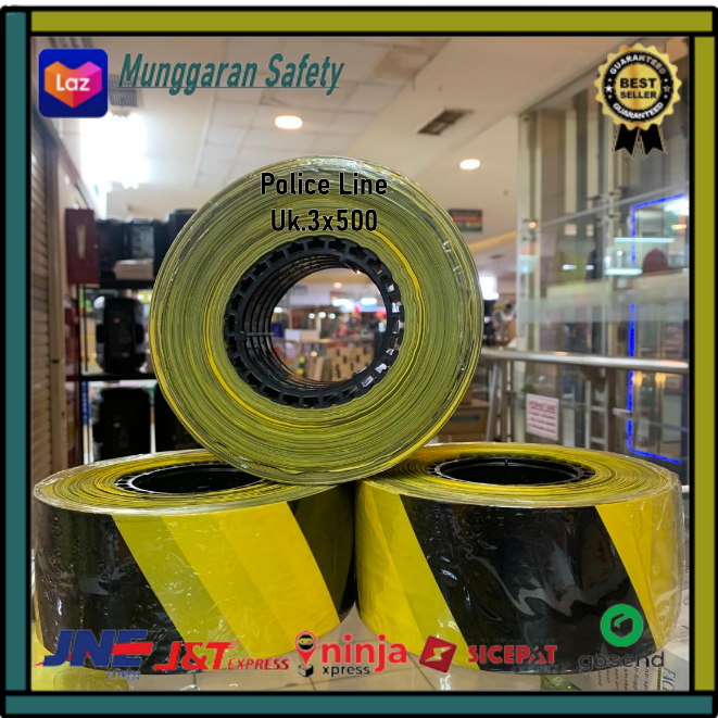 Warning Tapes/ Warning Belt/ Barricade Line Police Line Safety Kuning ...