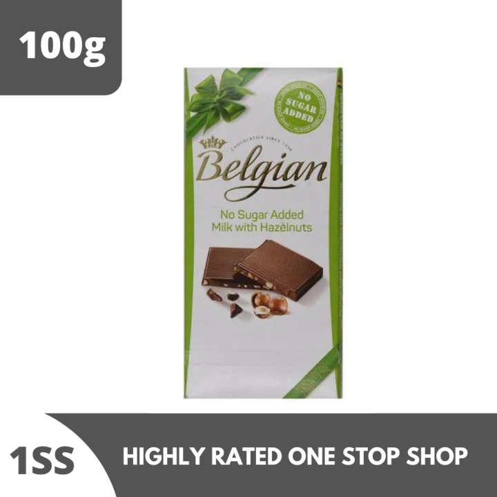 Belgian No Sugar Added Milk with Hazelnut, 100g | Lazada PH