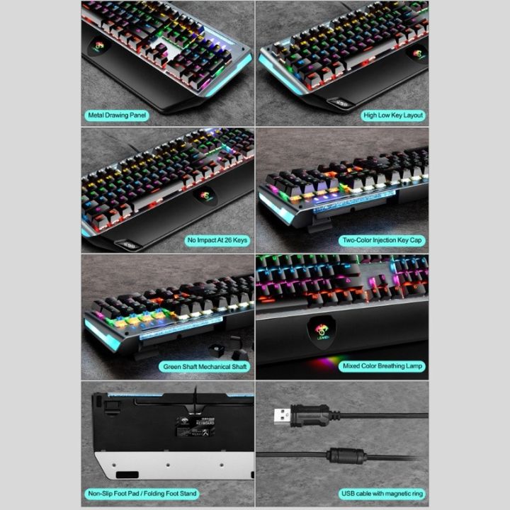 K550K880 87Key 104 Key Mechanical Keyboard wired RGB Gaming Office PC computer | Lazada PH
